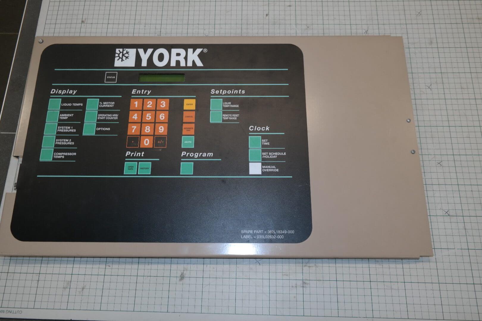 York YK- controller 362l18349-000 YK-024-31168-000 display chiller ...