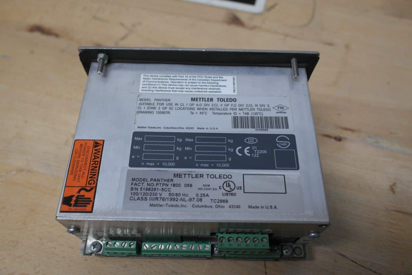 Mettler Toledo panther Scale Weighting Terminal / interface panel - TME ...